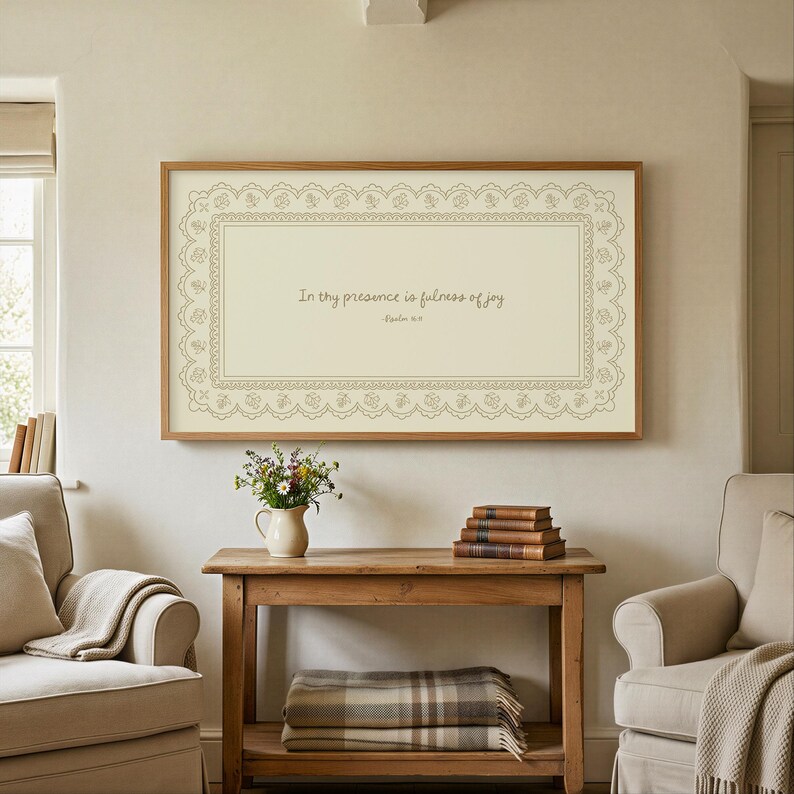 Samsung Frame TV Art | Psalms 16:11 Bible Verse Wall Art | Vintage ...