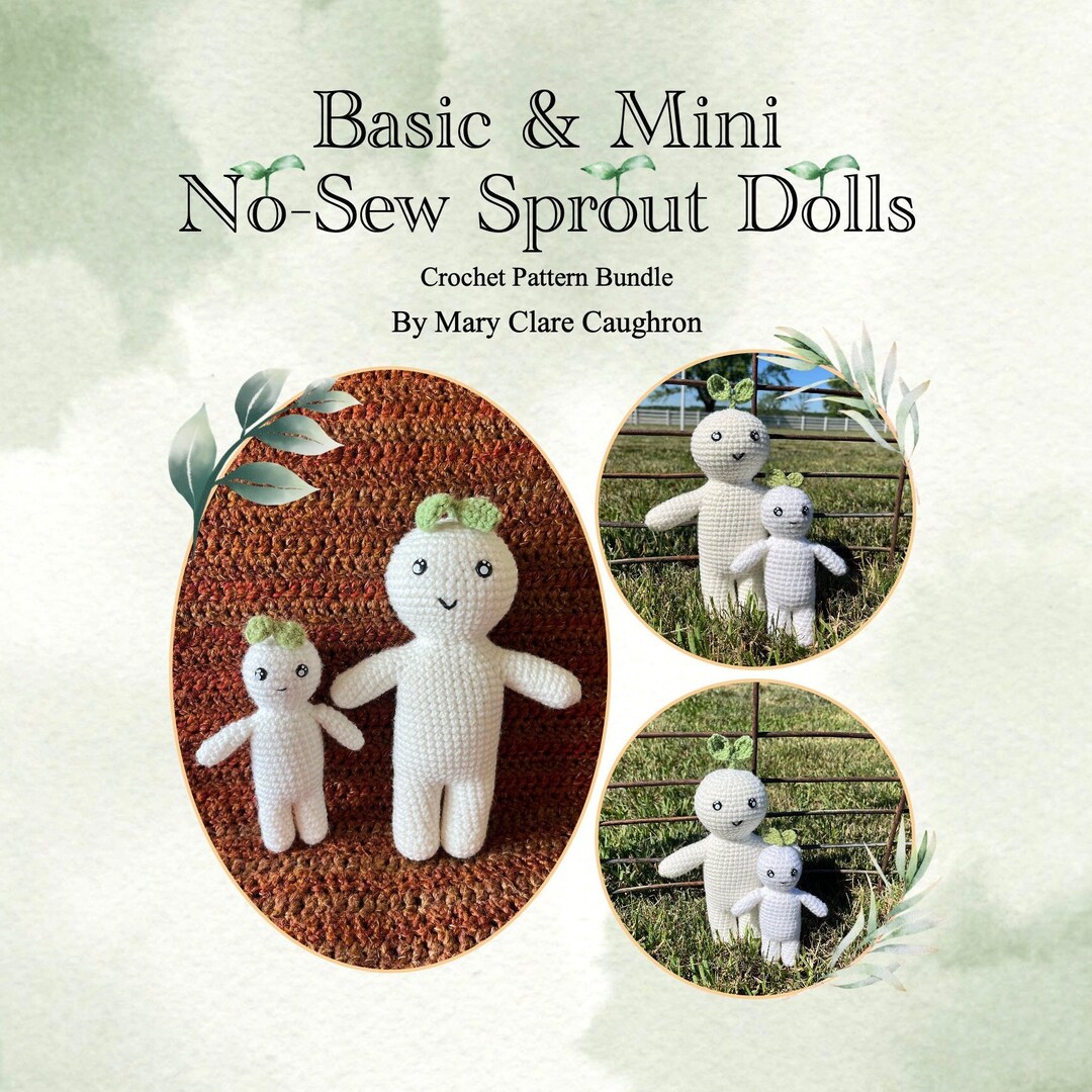 Pattern Bundle No-sew Sprout Dolls Basic & Mini Sprout Doll Crochet ...