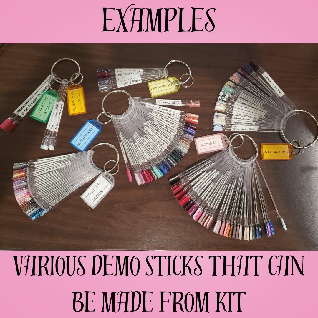 Demo Sticks / Nail Swatches Kit for Display Purposes GIFT INCLUDED ...
