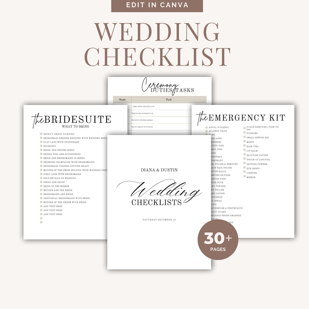 Printable Wedding Planning Checklist Template for Organized Wedding ...