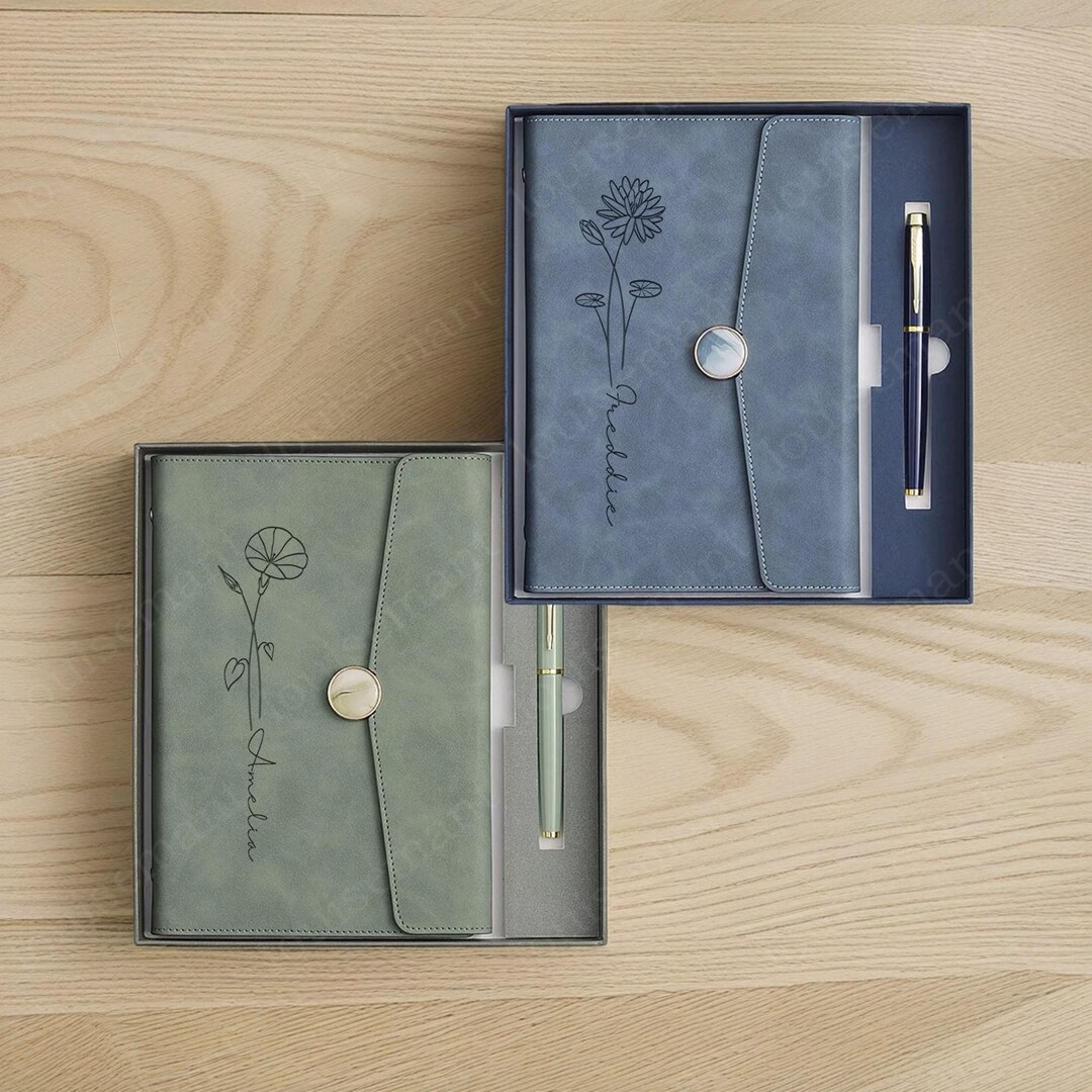 Personalized Notebook Set, Engraved Notebook and Pen Set, Journal With ...