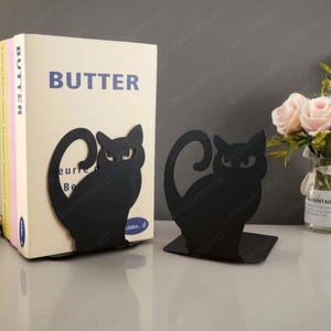 Cat Metal Bookends, Metal Decor, Metal Art, Bookends, Book Holder, Book ...