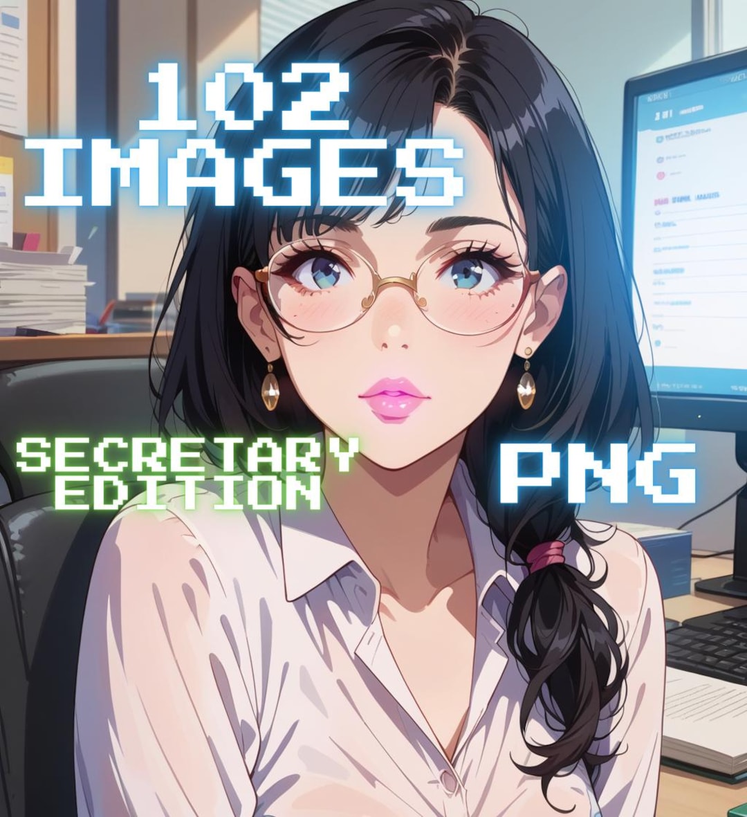 Anime Girls as Secretaries/ A.i Digital Art/ Bundle/ 102 Images ...