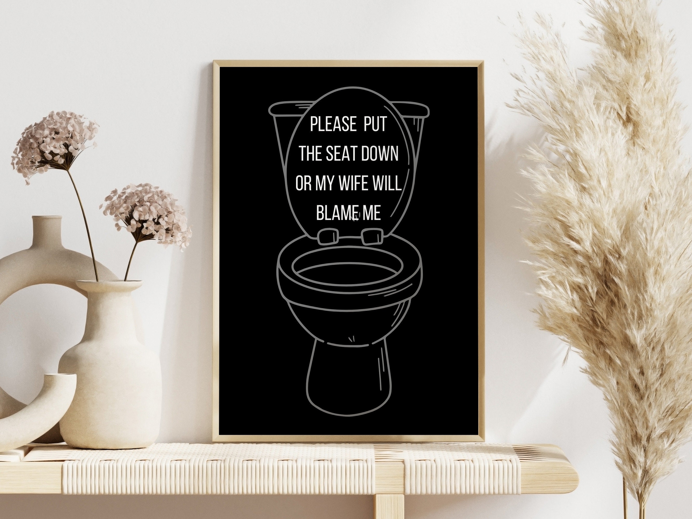 Please Put the Seat Down, Fun Bathroom Decor, Funny Toilet Printable ...