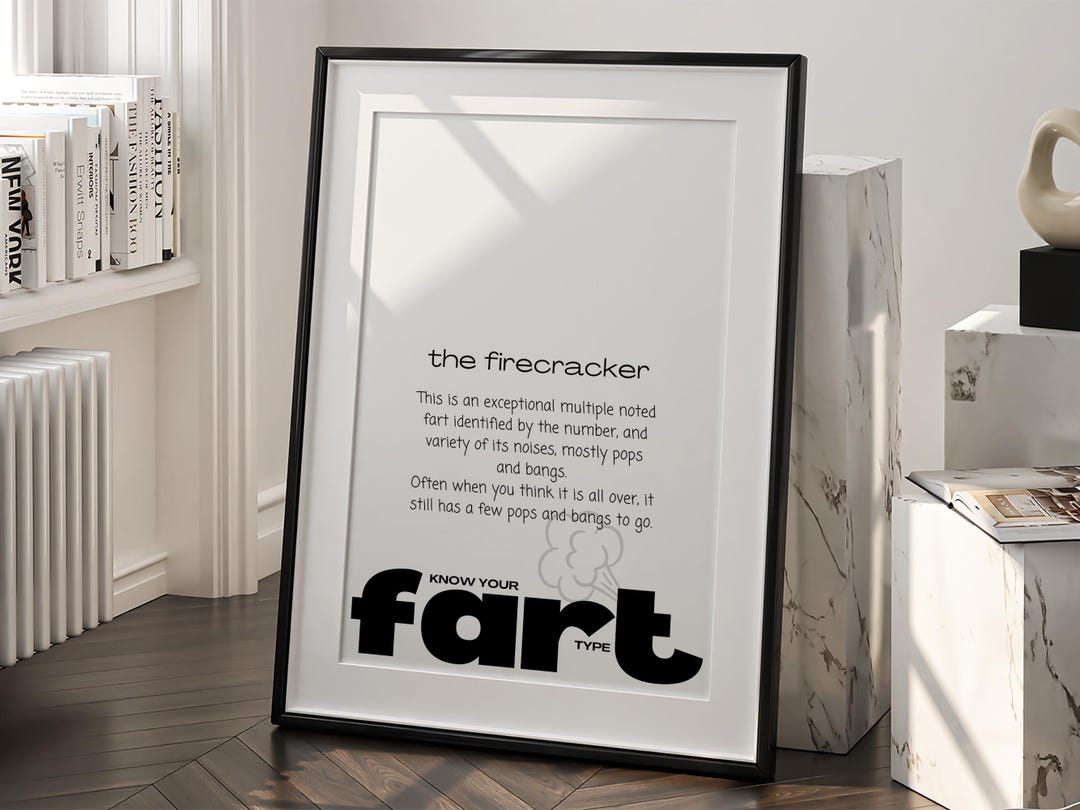 Funny Fart Definition, the Fire Cracker Funny Restroom Print, Farting ...