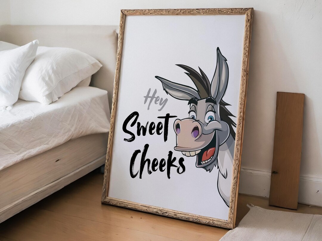 Hey Sweet Cheeks, Funny Bathroom Wall Art Print, Fun Toilet Wall Print ...