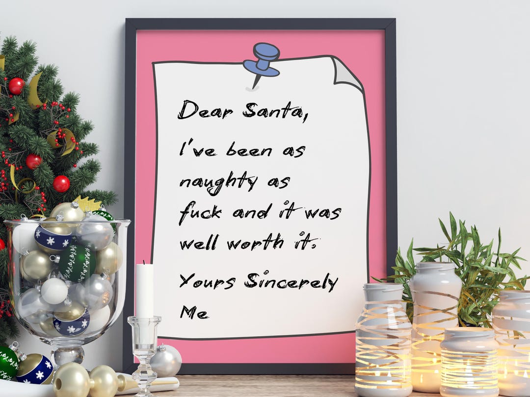 Funny Adult Letter to Santa, Dear Santa, Rude Christmas Printable, Rude ...