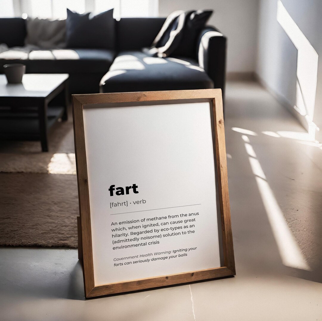 Funny Fart Definition Printable Art, Funny Gift for Him, Fun Bathroom ...