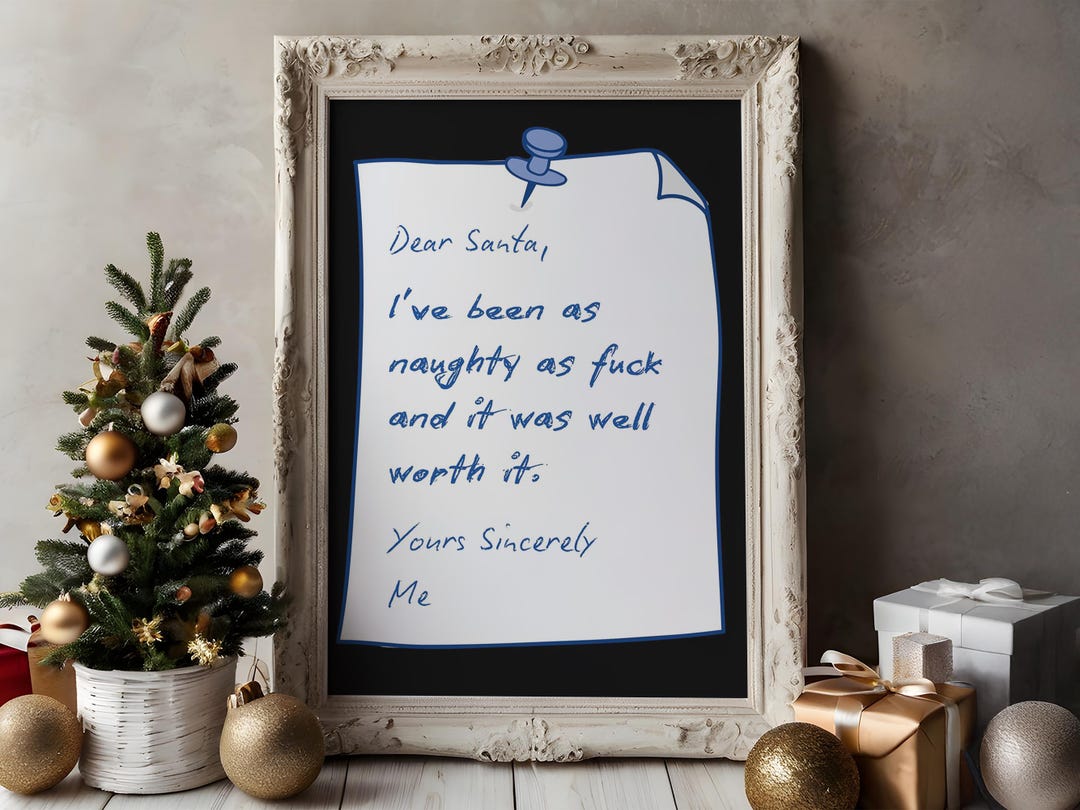 Funny Adult Letter to Santa, Dear Santa, Sweary Christmas Printable ...