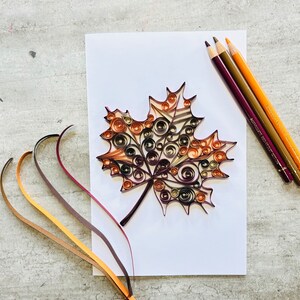 Handmade Maple Leaf Quilling Card - Etsy