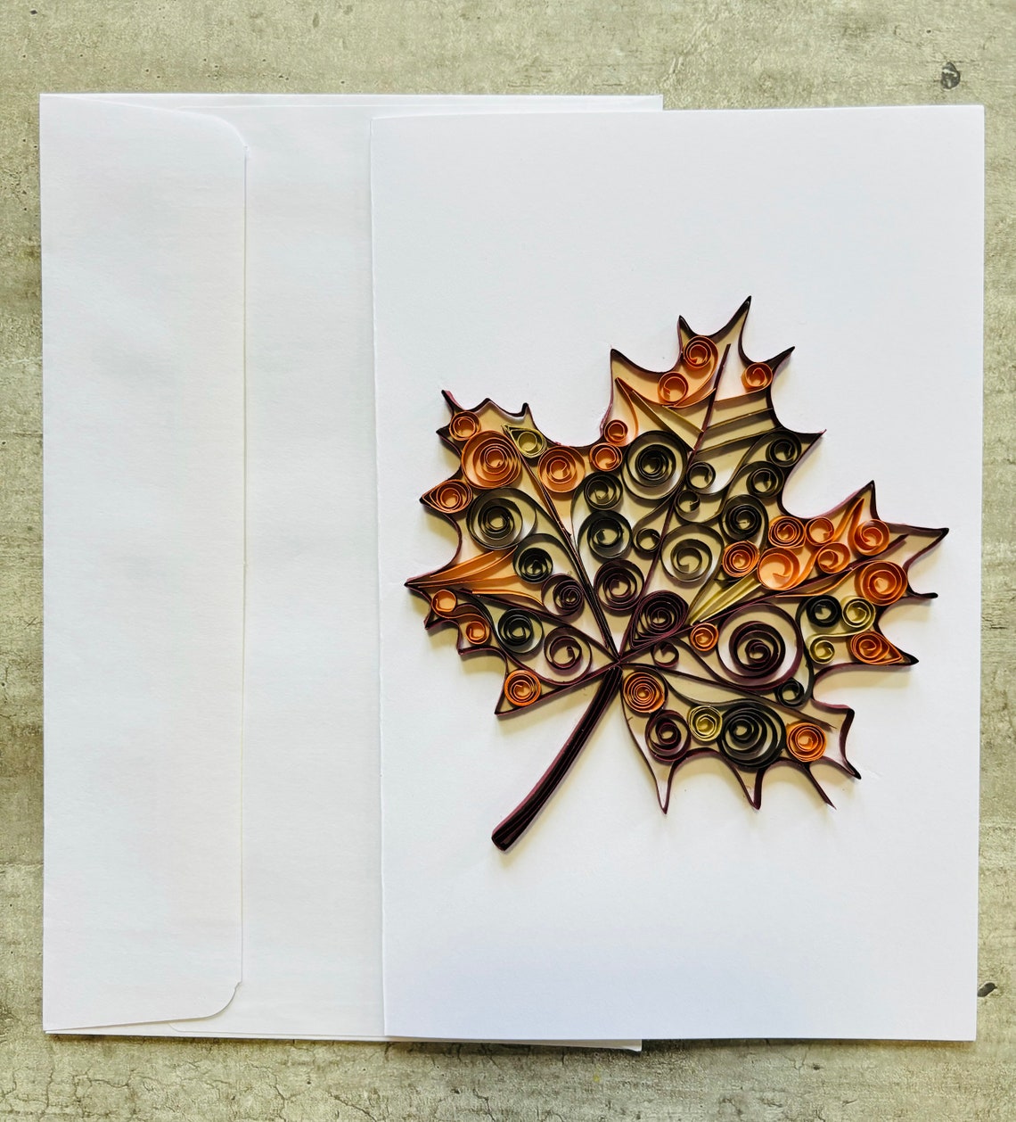 Handmade Maple Leaf Quilling Card - Etsy