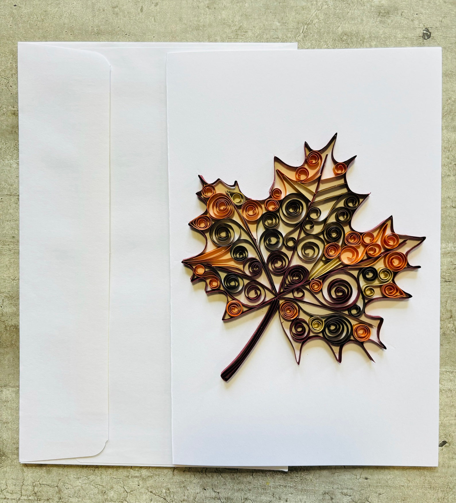 Handmade Maple Leaf Quilling Card - Etsy