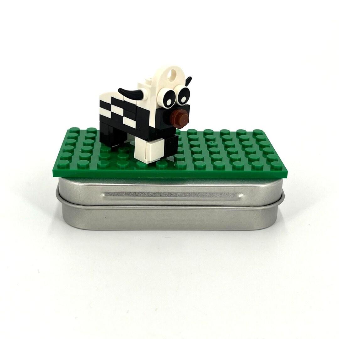 Building Bricks Travel Tin Animals - Compatible With LEGO Bricks - Cow ...