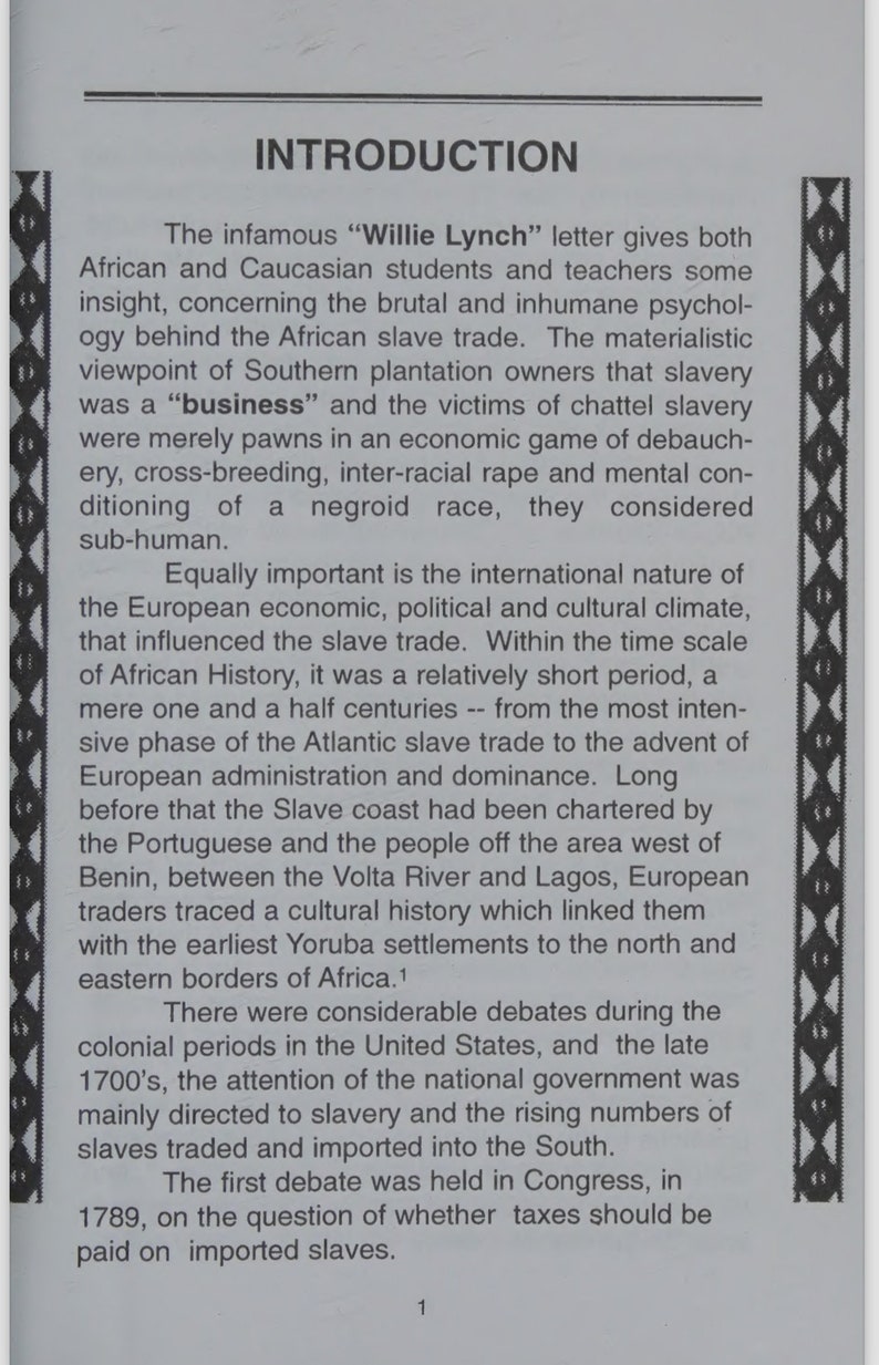 The Willie Lynch Letter and the Making of a Slave digital EBOOK - Etsy