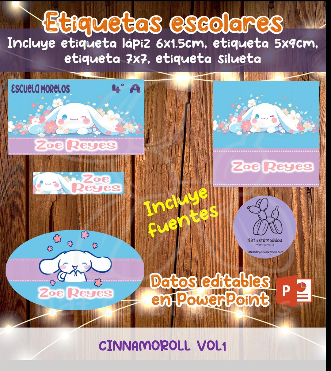 Cinnamoroll School Labels Vol1 - Etsy