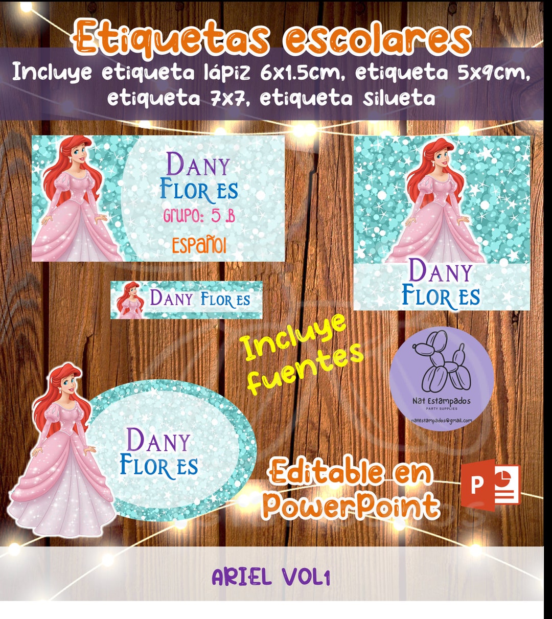 Ariel School Labels Vol1 - Etsy