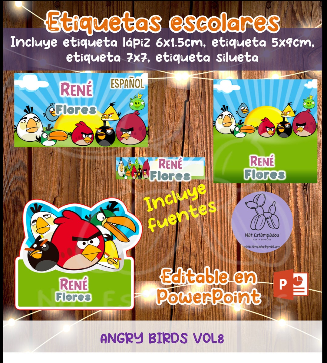 Angry Birds School Labels Vol8 - Etsy