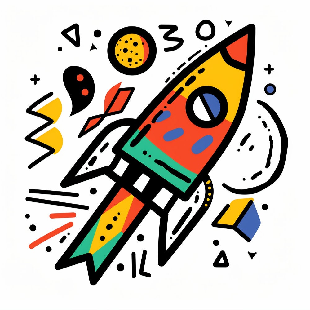 Colorful Kids Doodle Art Midjourney Prompt, Digital Download, Instant ...