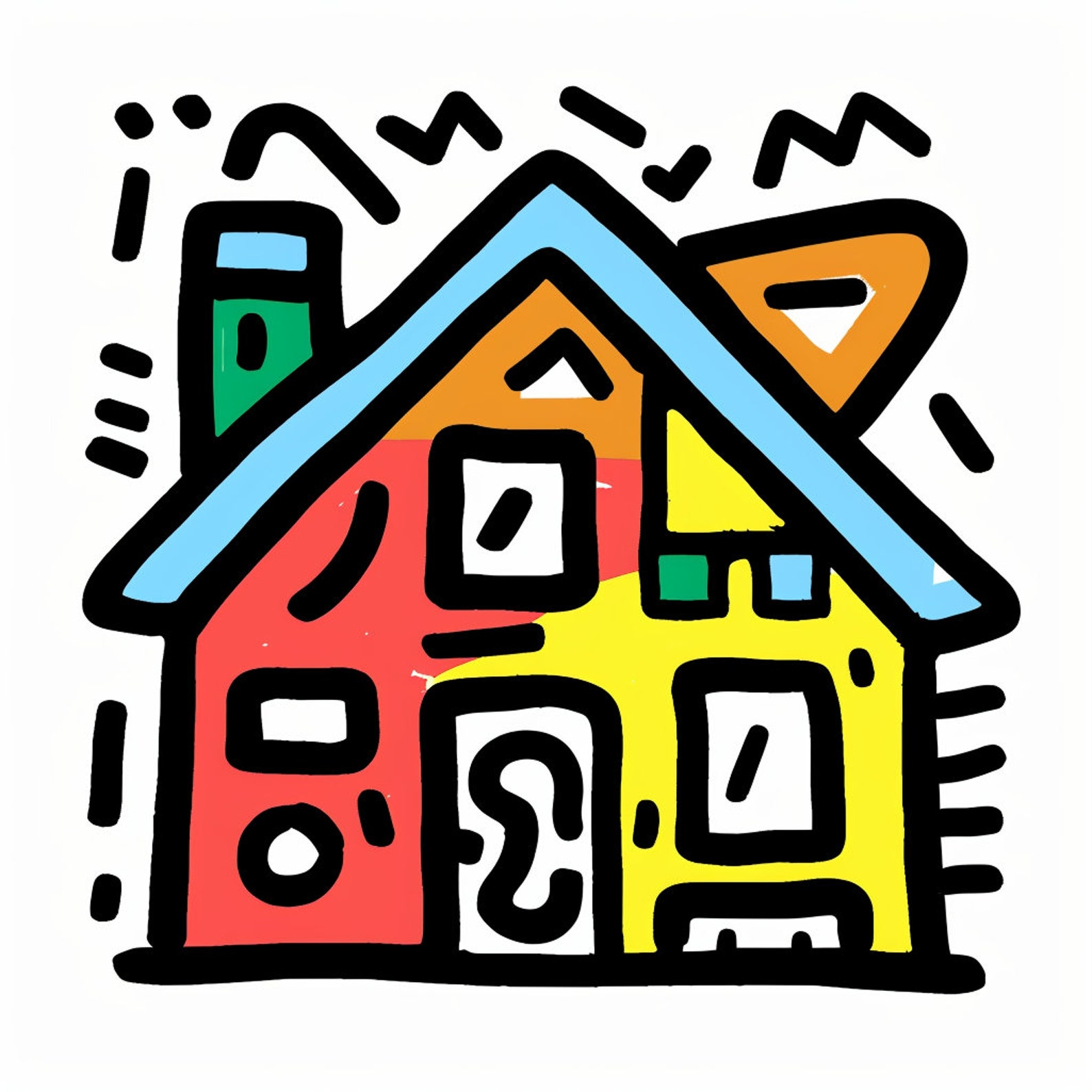 Colorful Kids Doodle Art Midjourney Prompt, Digital Download, Instant ...