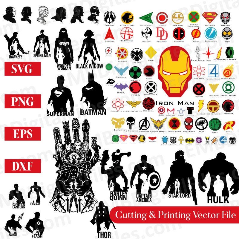 Cartoon Characters Bundle ,layered SVG PNG ,quotes DXF, Cartoon Cricut ...