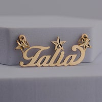14k Gold Nameplate, Solid 14K Gold Personalized Border Name Plate ...