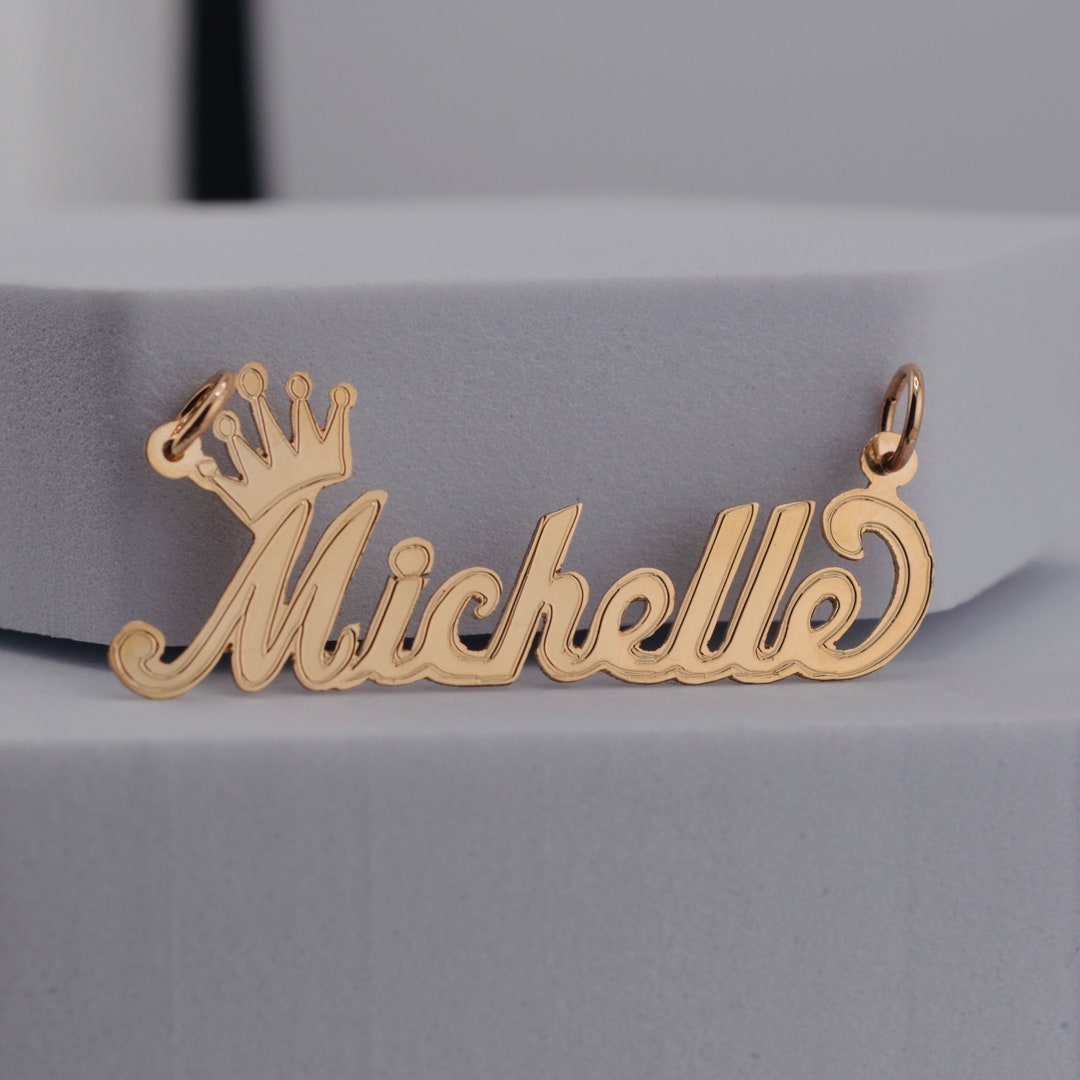 Gold Crown Nameplate Pendant nameplate Only - Etsy