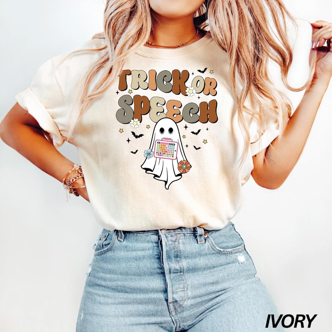 Comfort Colors® Speech Therapy Shirt, Trick or Speech, Halloween Speech ...