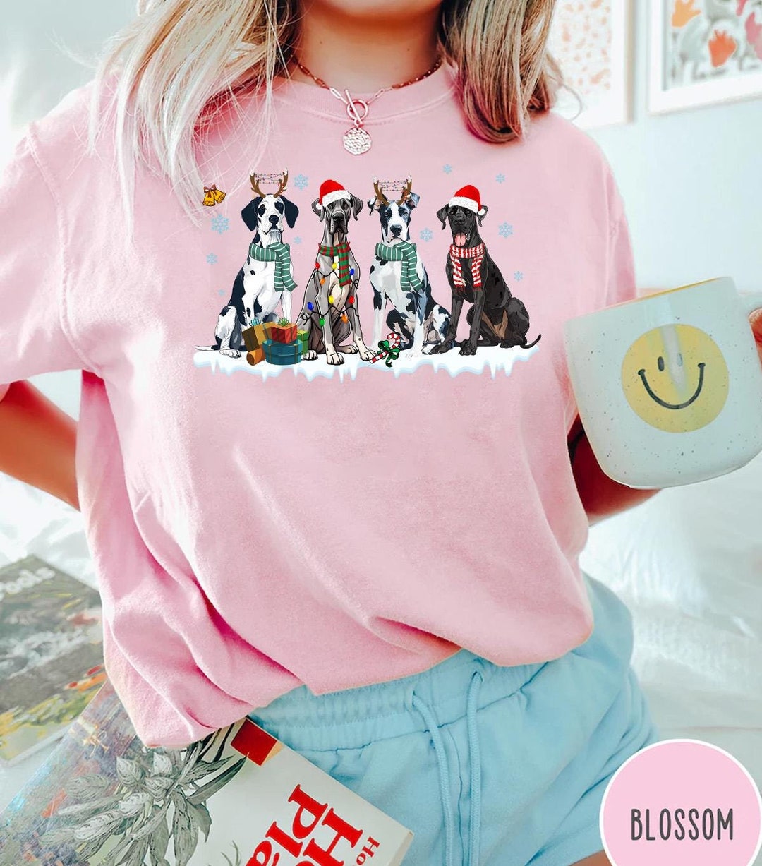 Comfort Colors® Great Dane Christmas Shirt, Christmas Dog Shirt, Great ...