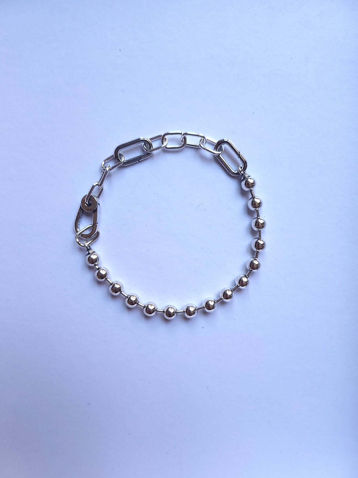 ME Metal Bead Link Chain Bracelet Silver 925 Logo Ale ,charm Pendant ...