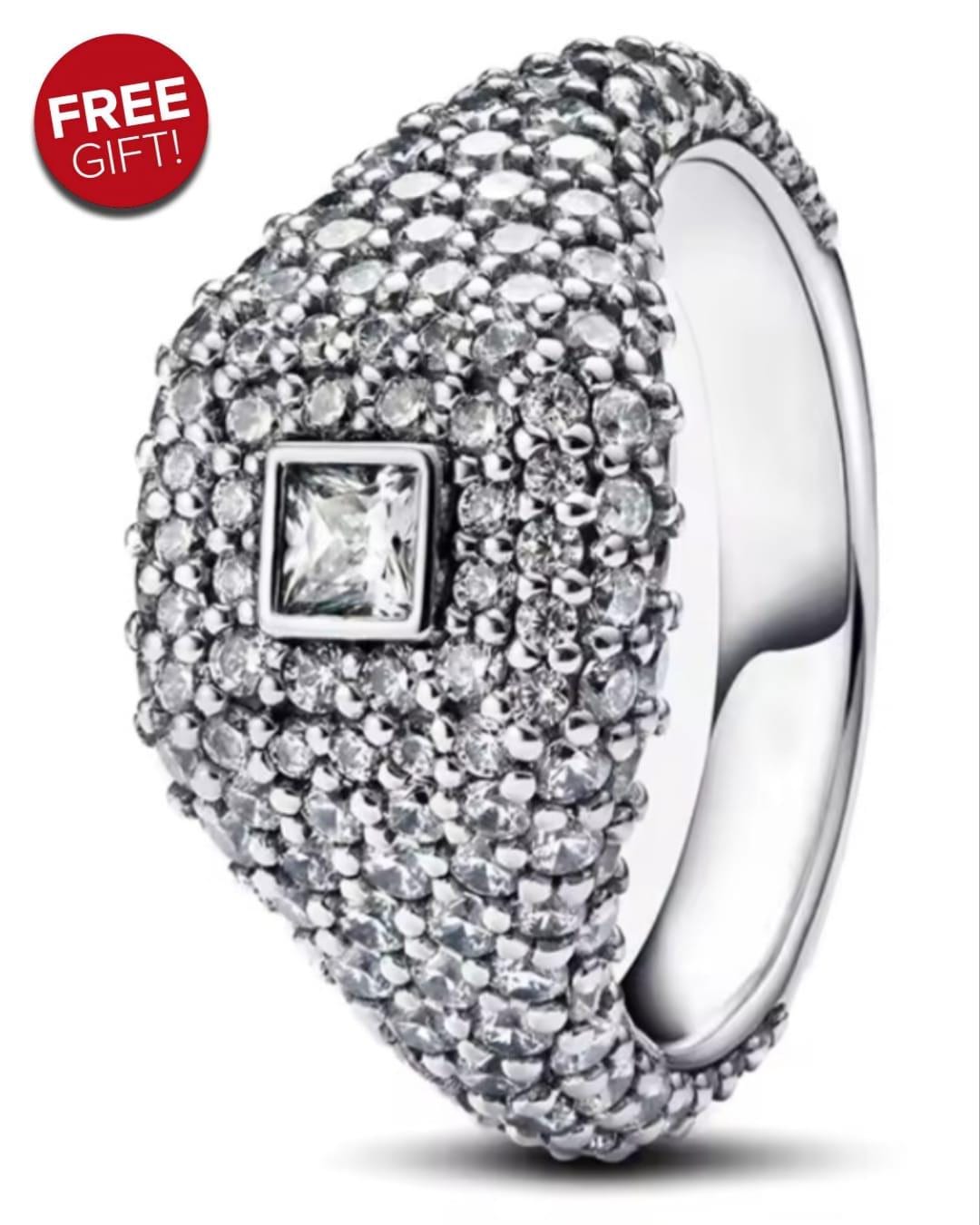 Square Cocktail Ring Pandora, Gift for Her, Charm Pendant, Best Gift ...