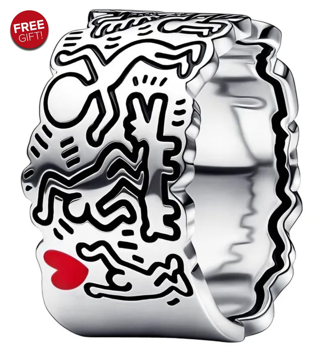 Keith Haring Ring , Gift for Her, Charm Pendant, Best Gift, Free ...