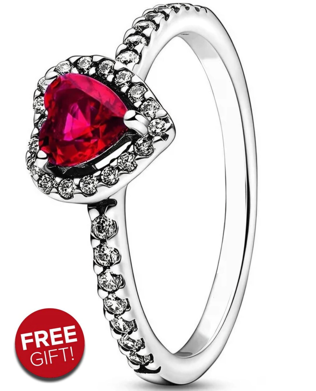 Elevated Red Heart Ring Pandora, Gift for Her, Charm Pendant, Best Gift ...