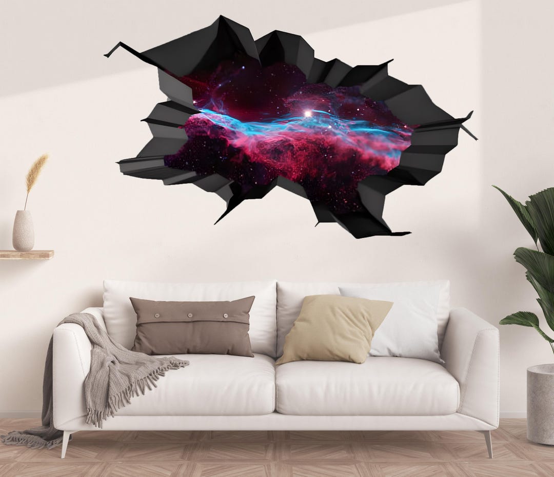 3D GALAXY DECAL, Stars Wall Decal, Room Wall Decal, Science Room Décor ...