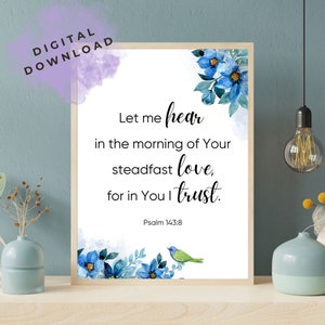 Christian Scripture Wall Art Printable | Botanical Flowers Wall Decor ...