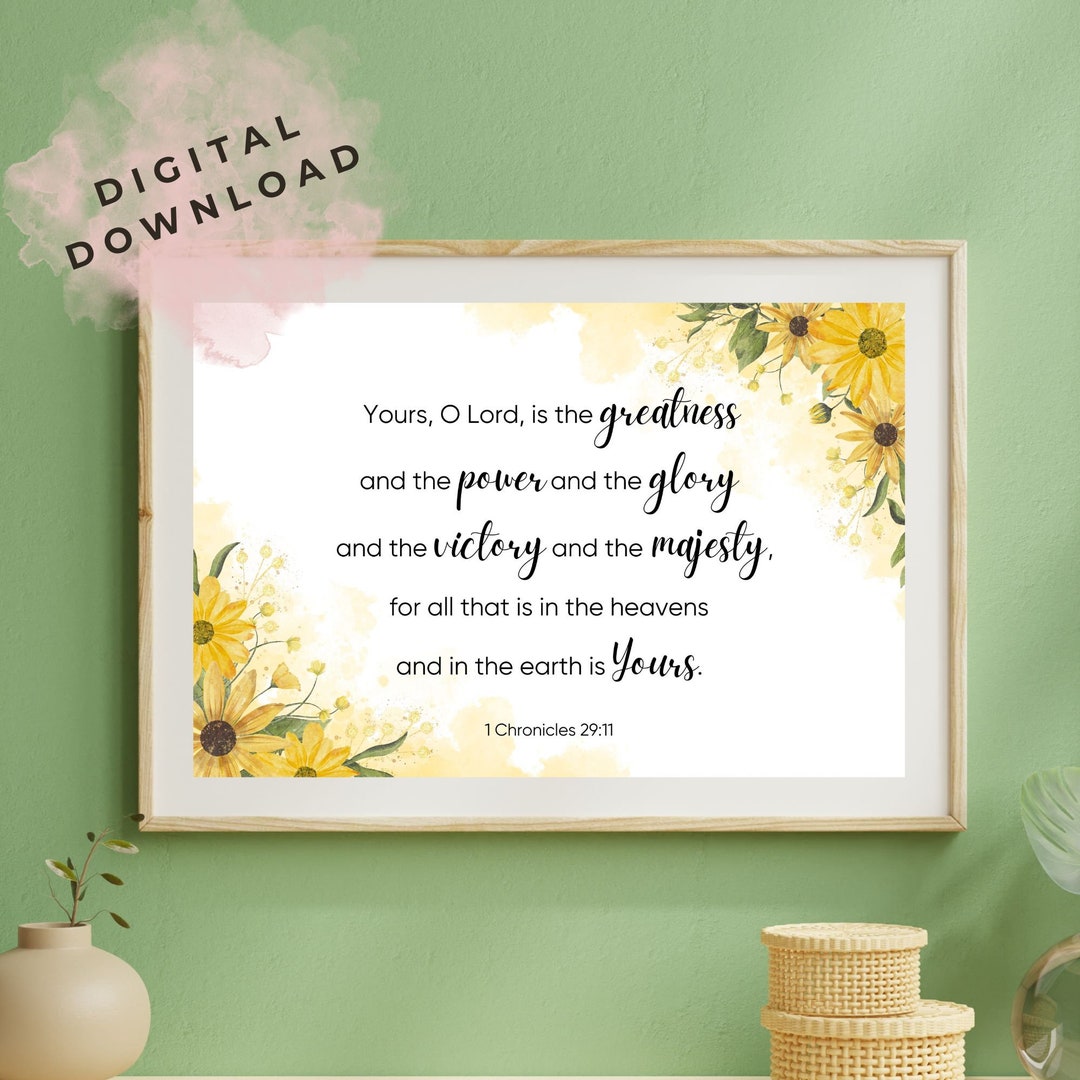 Watercolour Bible Verse Scripture Printable Wall Art | Floral Wall ...