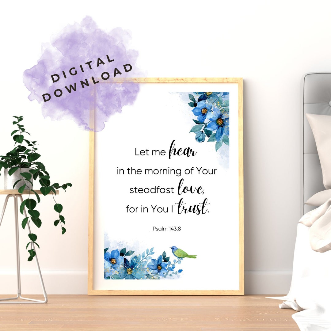 Christian Scripture Wall Art Printable | Botanical Flowers Wall Decor ...