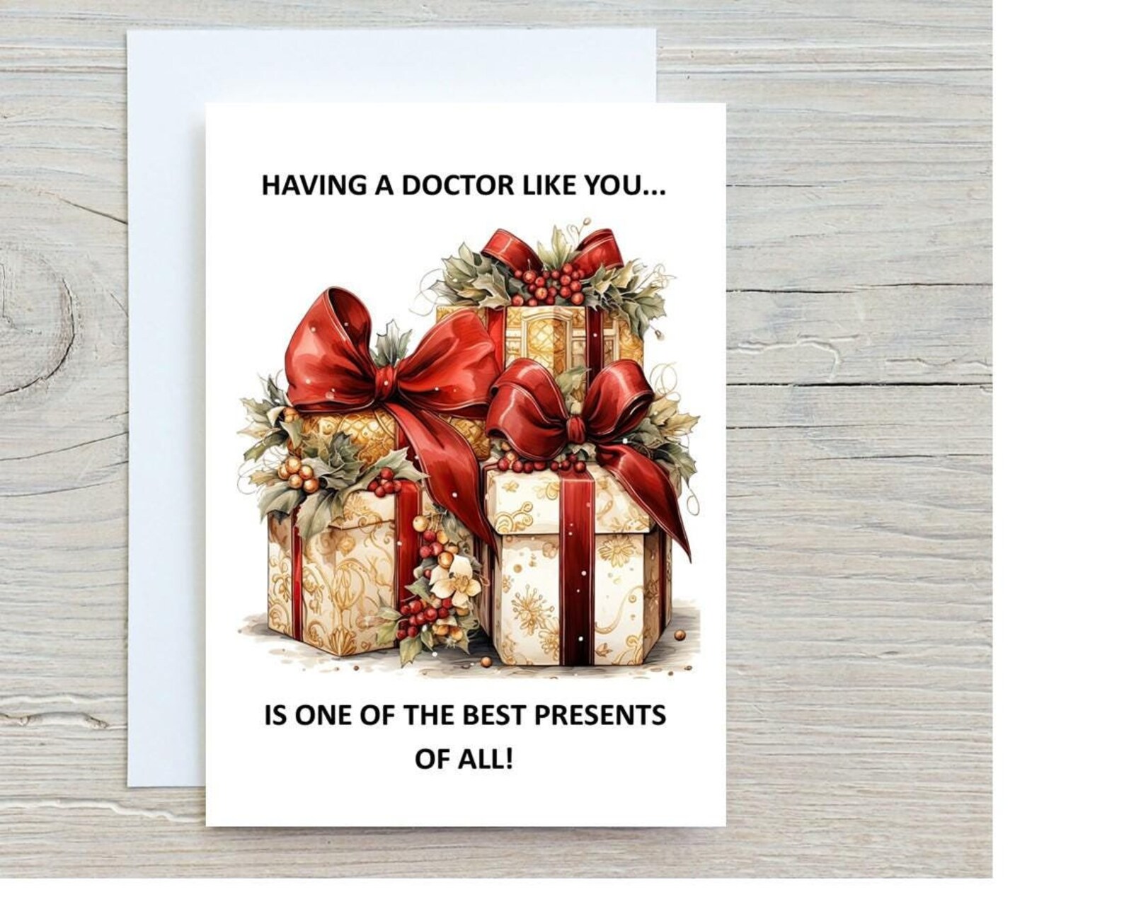 Doctor Christmas Card, Doctor Digital Christmas Card, Printable Doctor ...