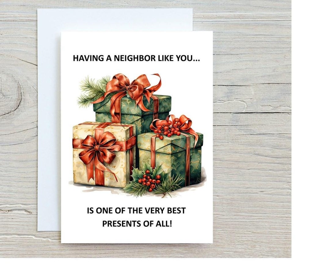 Neighbor Christmas Card, Neighbor Digital Christmas Card, Best Neighbor ...