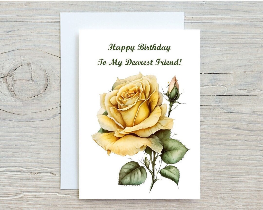 Digital Printable Blank Friend Birthday Card, Instant Friend Birthday ...
