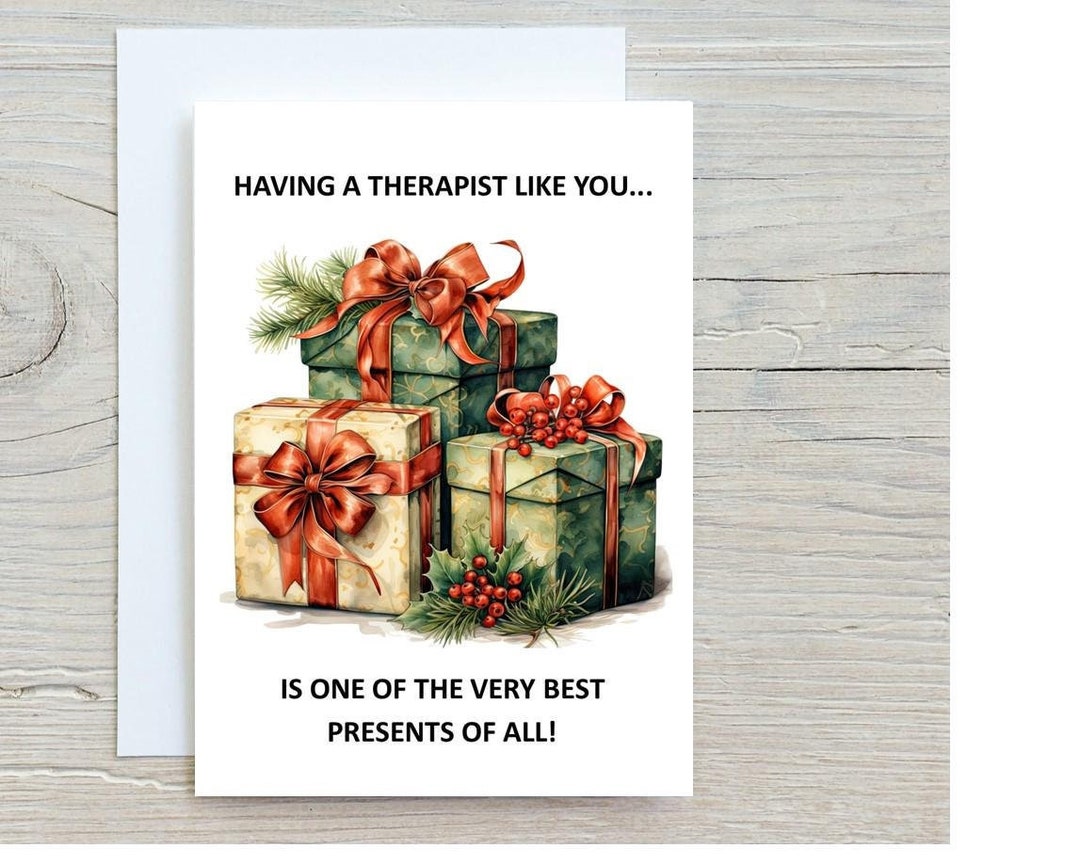 Therapist Christmas Card, Holiday Card for Therapist, Therapist Xmas ...