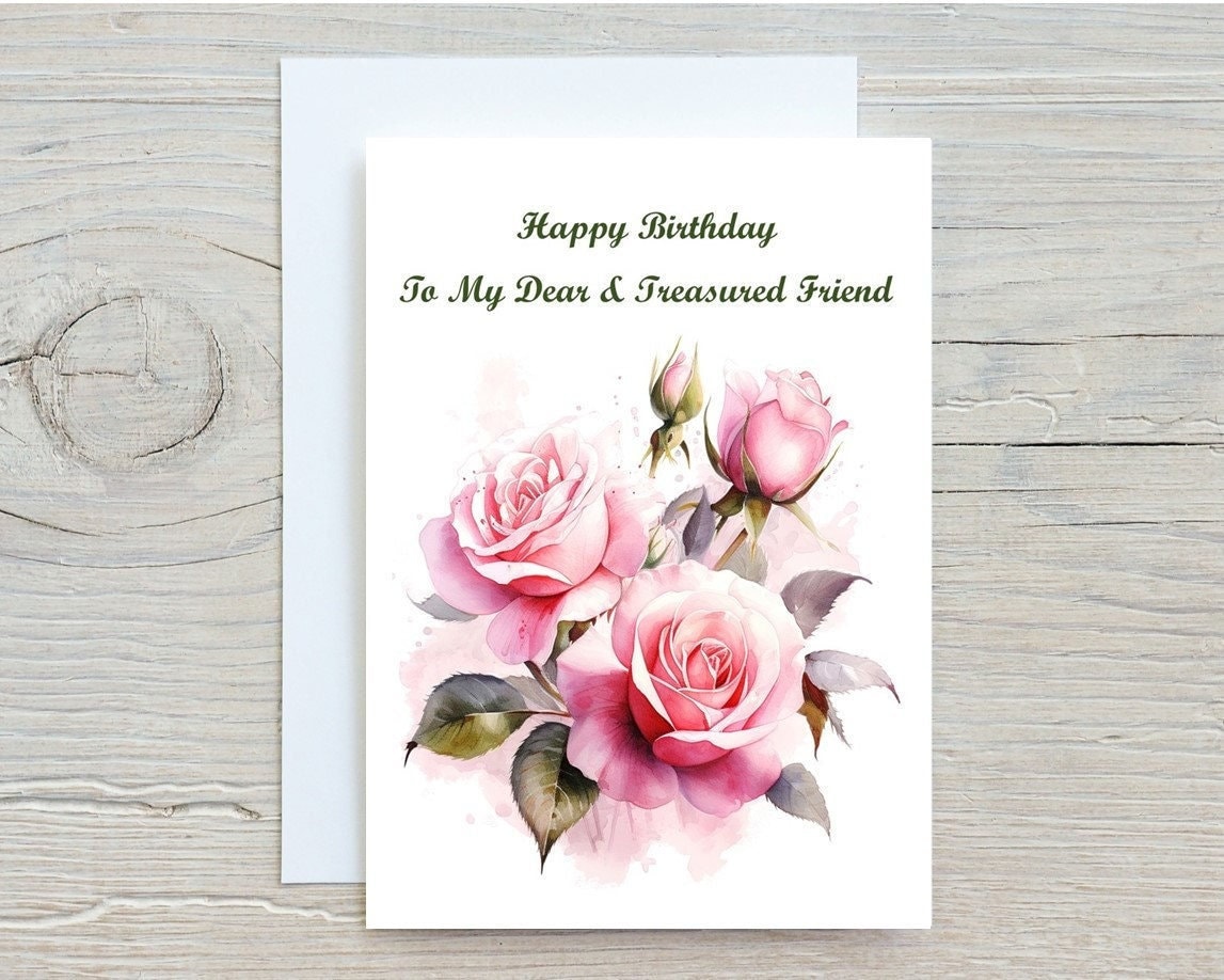 Friend Printable Birthday Card, Instant Birthday Cards for Friends ...