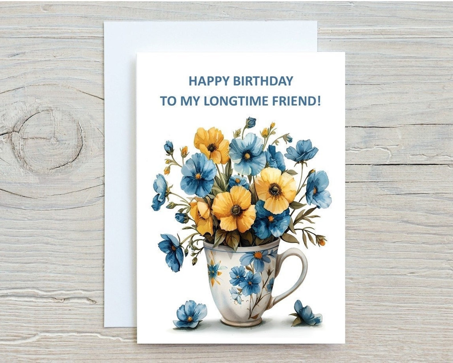 Longtime Friend Digital Printable Instant Birthday Card Download ...