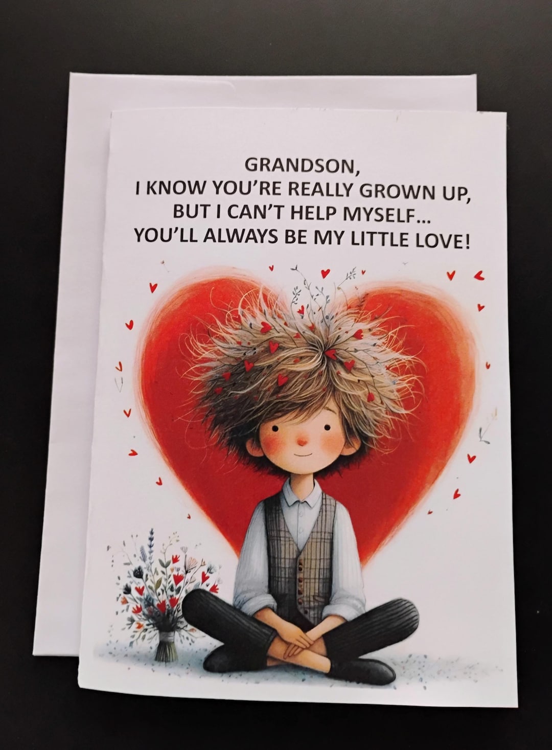 Valentine Card for Grandson, Digital Grandson Valentine Card, Printable ...