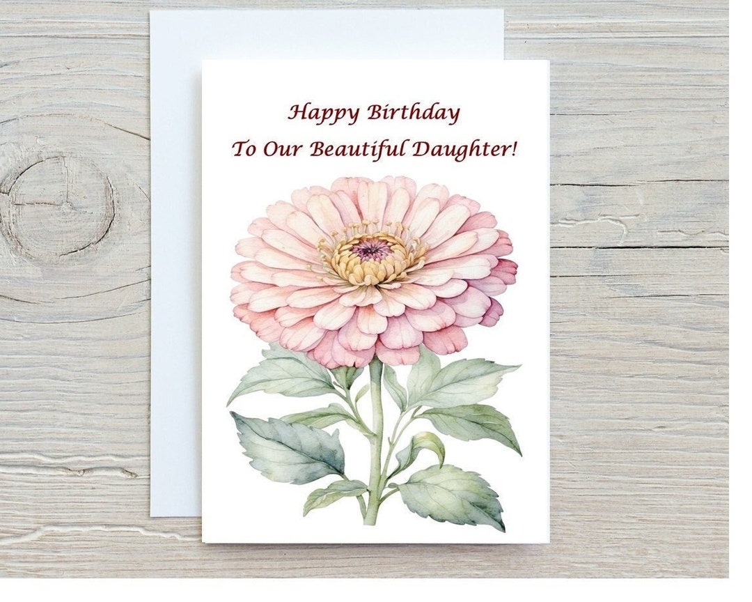Daughter Printable Digital Birthday Card, Daughter Instant Birthday ...