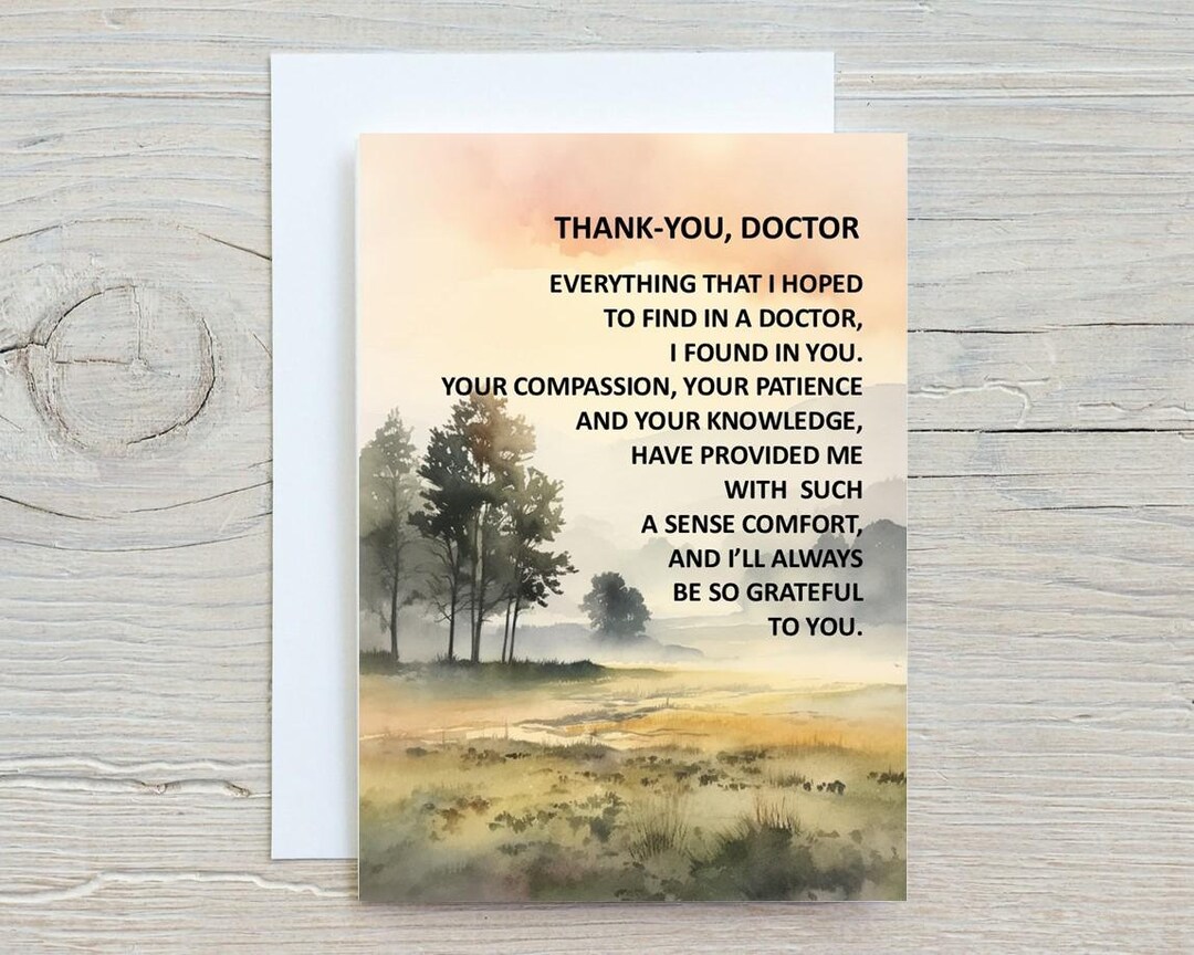 Thank You Doctor, Doctor Card, Digital Doctor Thank You Card, Instant ...