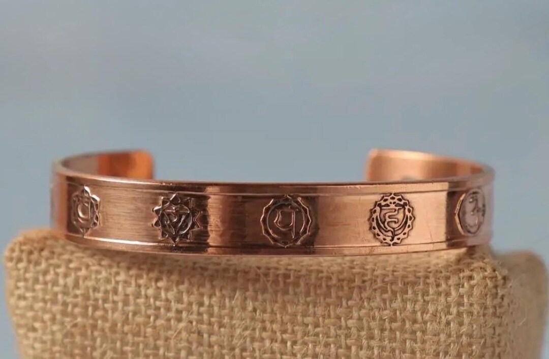 Seven Chakras Engraved Pure Copper Cuff/bracelet - Etsy