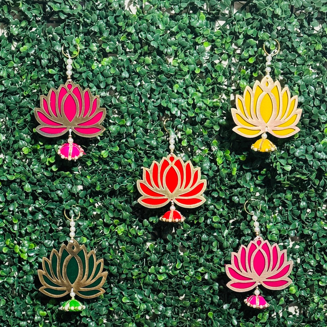 Lotus Hanging, Multi-colored Lotus, Diwali Wedding Decoration, Ganpati ...