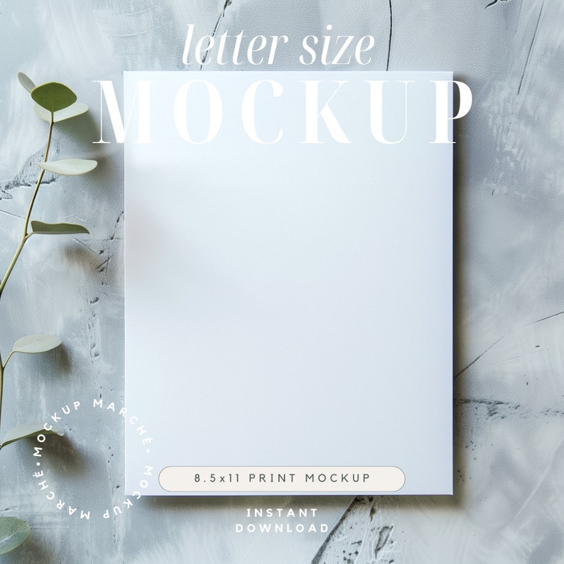 Simple Minimalist Full Page Mockup Poster Flyer Brochure US Letter Size ...