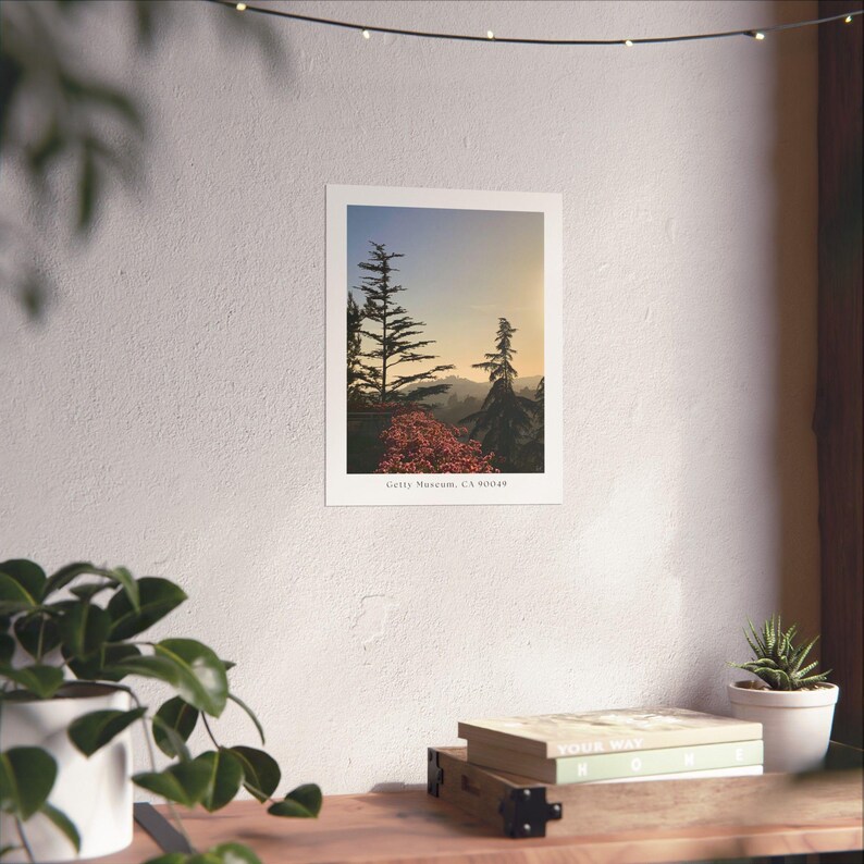 Sunset Getty Museum Vertical Poster, Matte Wall Art Print for Home ...