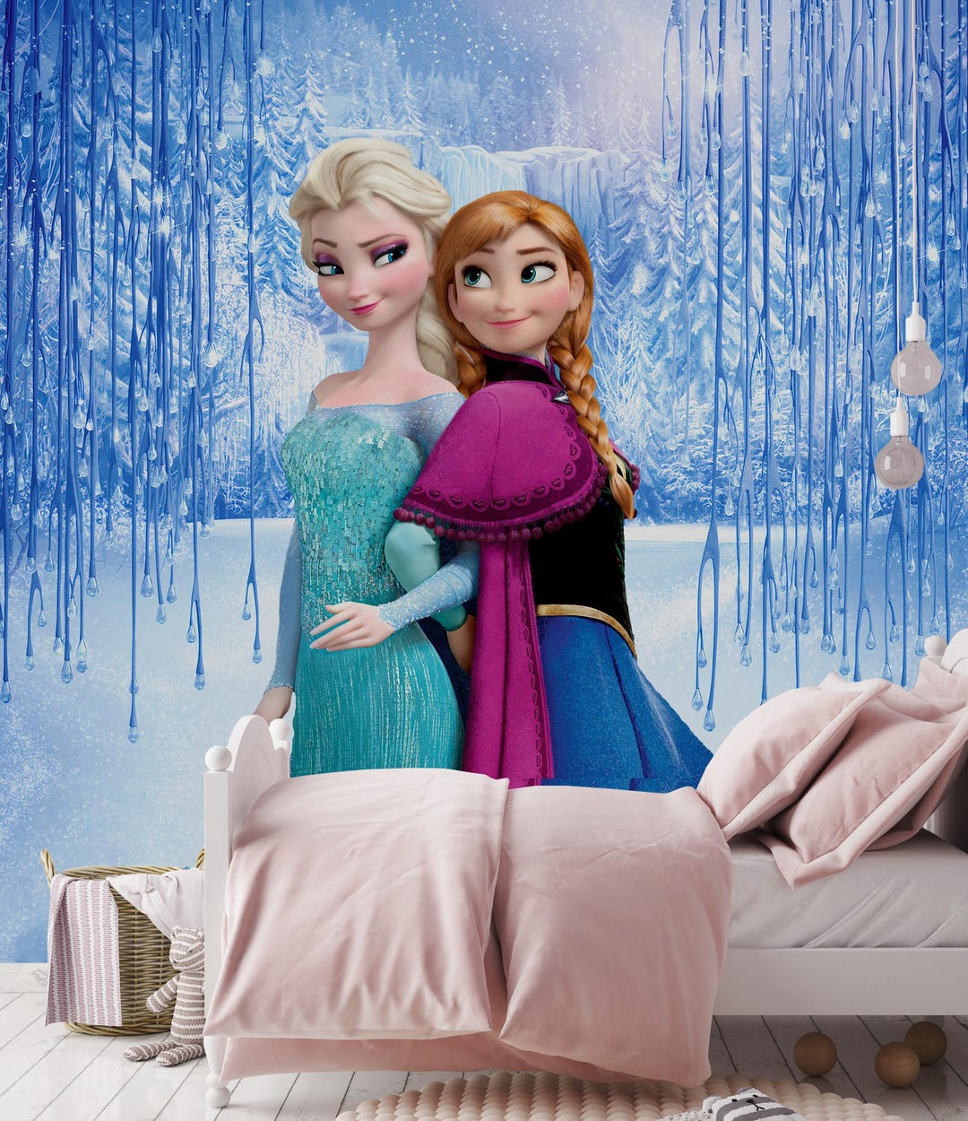 Elsa and Anna Wallpaper Peel and Stick , Frozen Wallpaper Mural ...